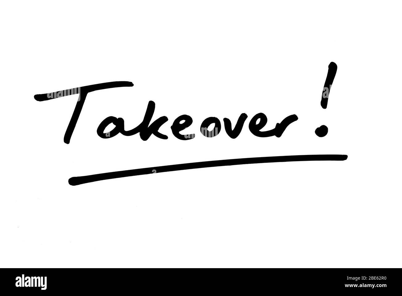 Takeover! handwritten on a white background Stock Photo - Alamy