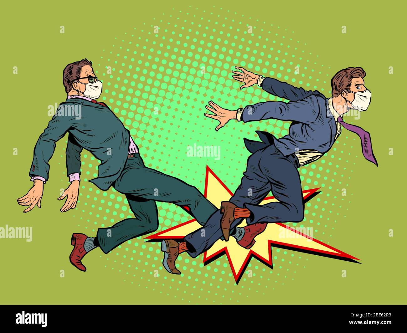 men fight competition. coronavirus pandemic Stock Vector Image & Art ...