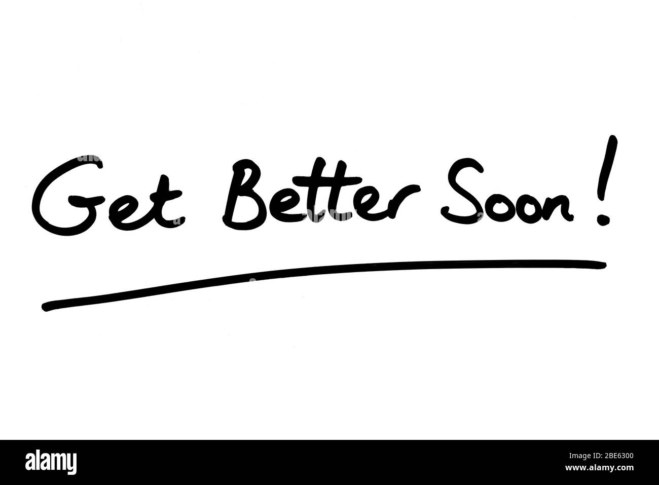 Get Better Soon! handwritten on a white background Stock Photo - Alamy