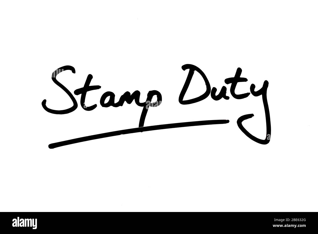 Stamp Duty handwritten on a white background Stock Photo - Alamy