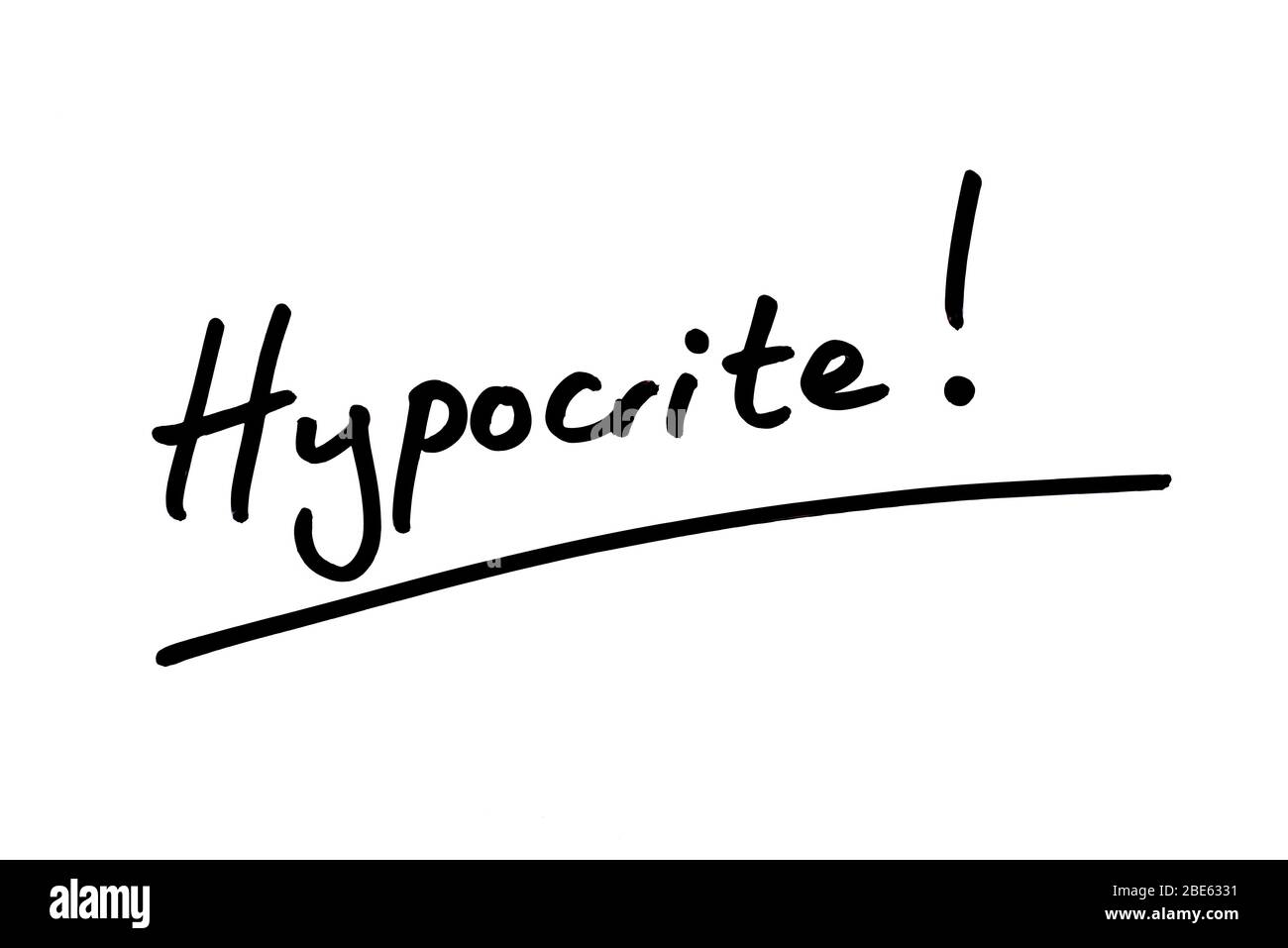 The word Hypocrite! handwritten on a white background Stock Photo - Alamy