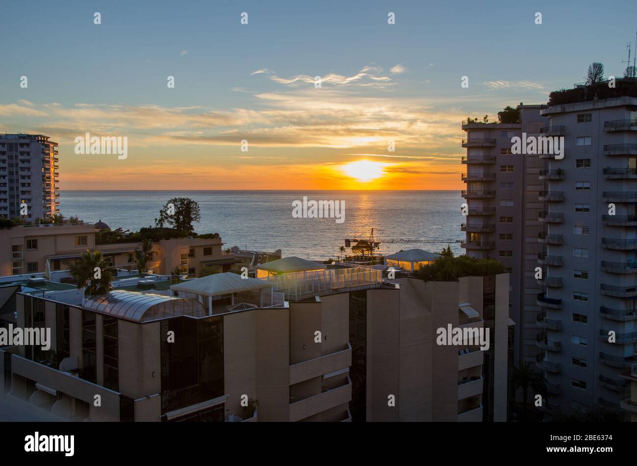 Sunset Monte Carlo, Monaco Stock Photo - Alamy