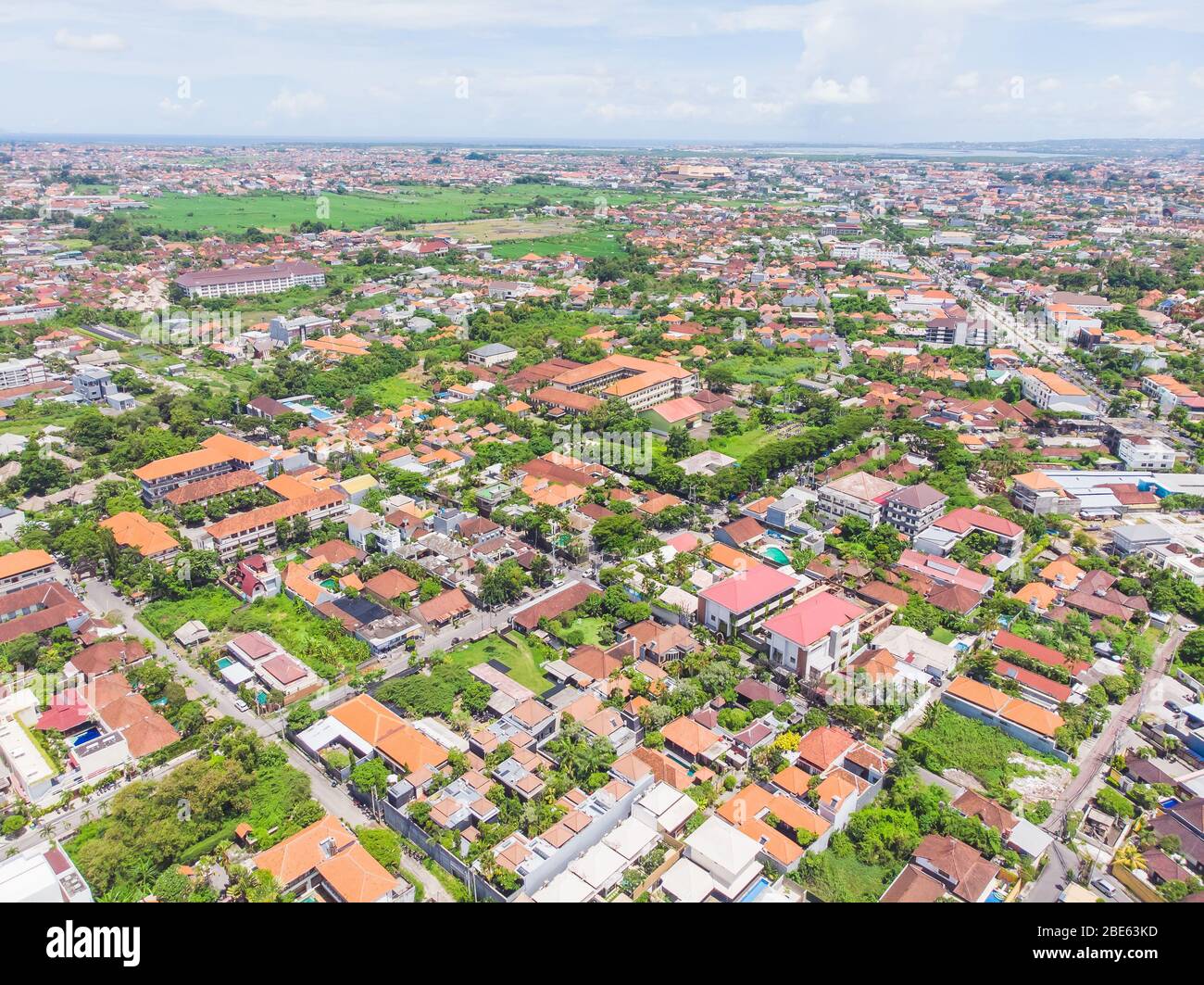 Top down aerial view of rice paddy fields in bali hi-res stock ...
