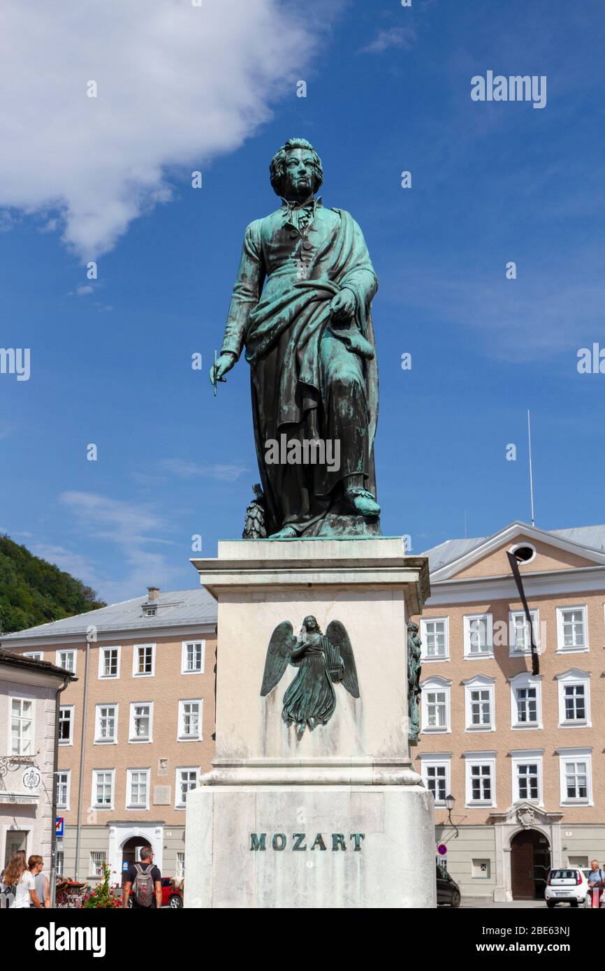 Salzburg austria mozart statue hi-res stock photography and images - Alamy