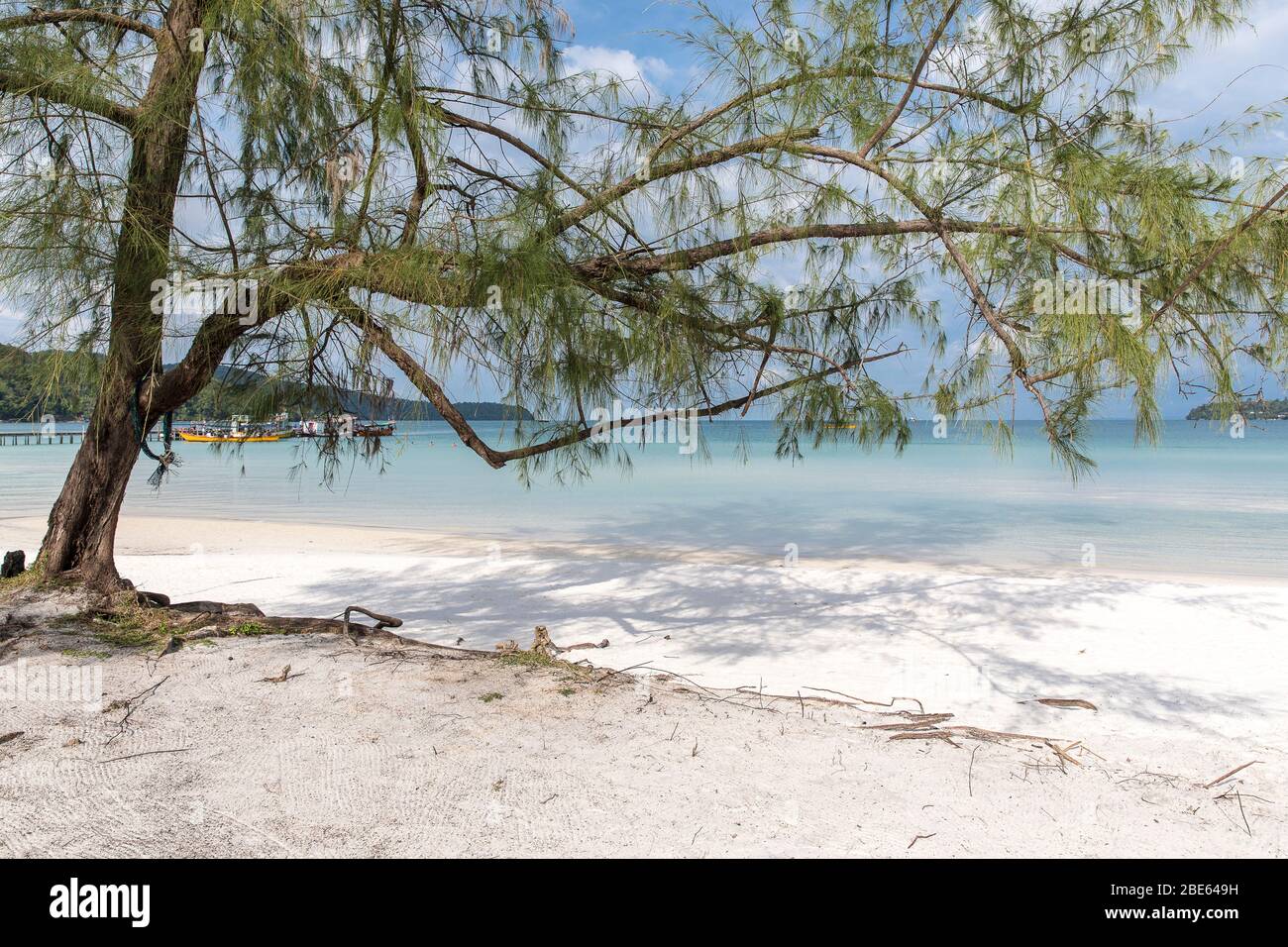 Tropical landscape of Saracen bay beach Koh Rong Samloem island with ...
