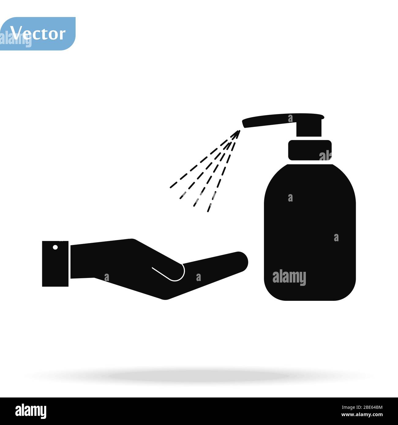 Hand sanitizer icon in trendy flat style isolated on white background ...