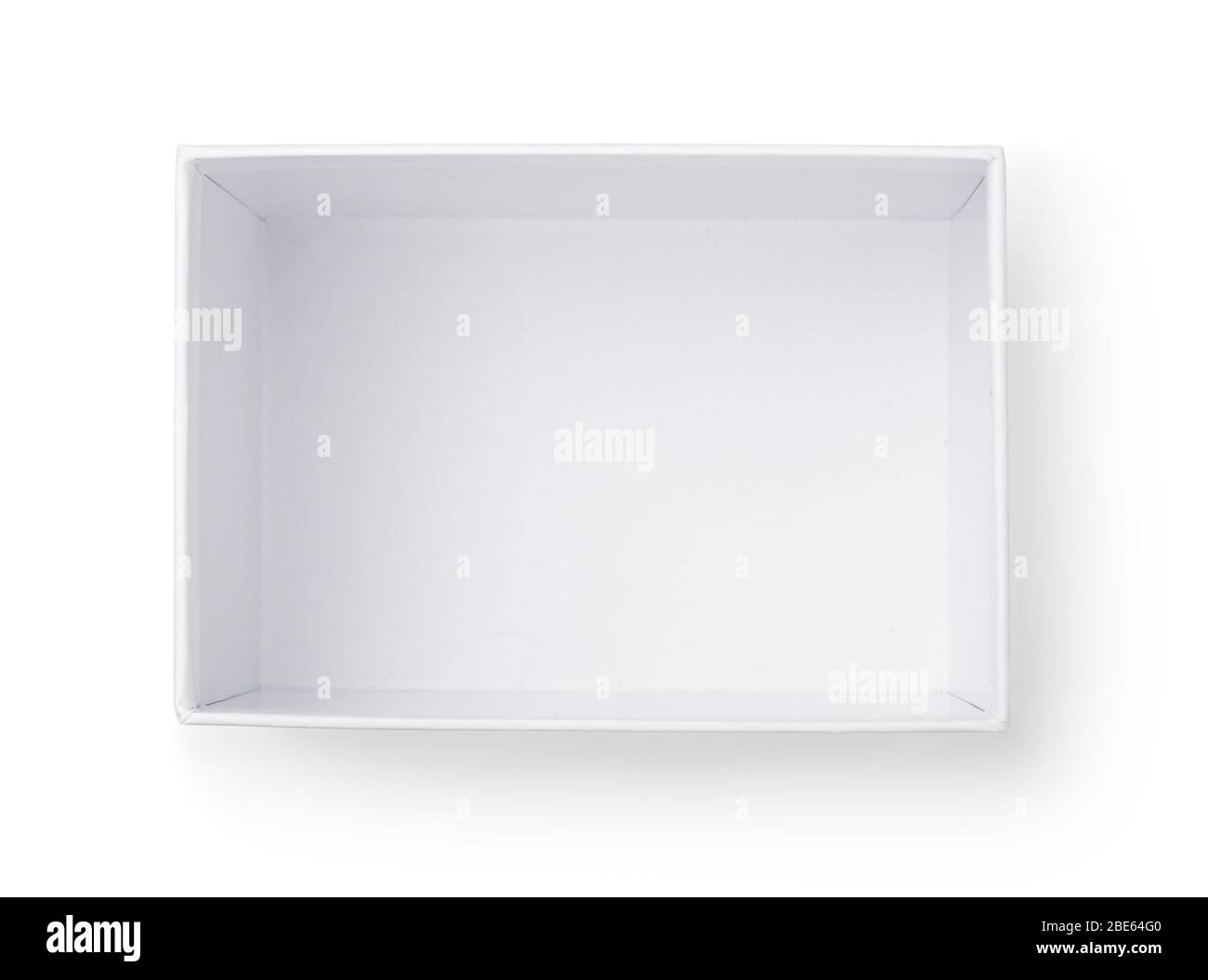 Empty white cardboard box isolated on white background. Top view Stock ...