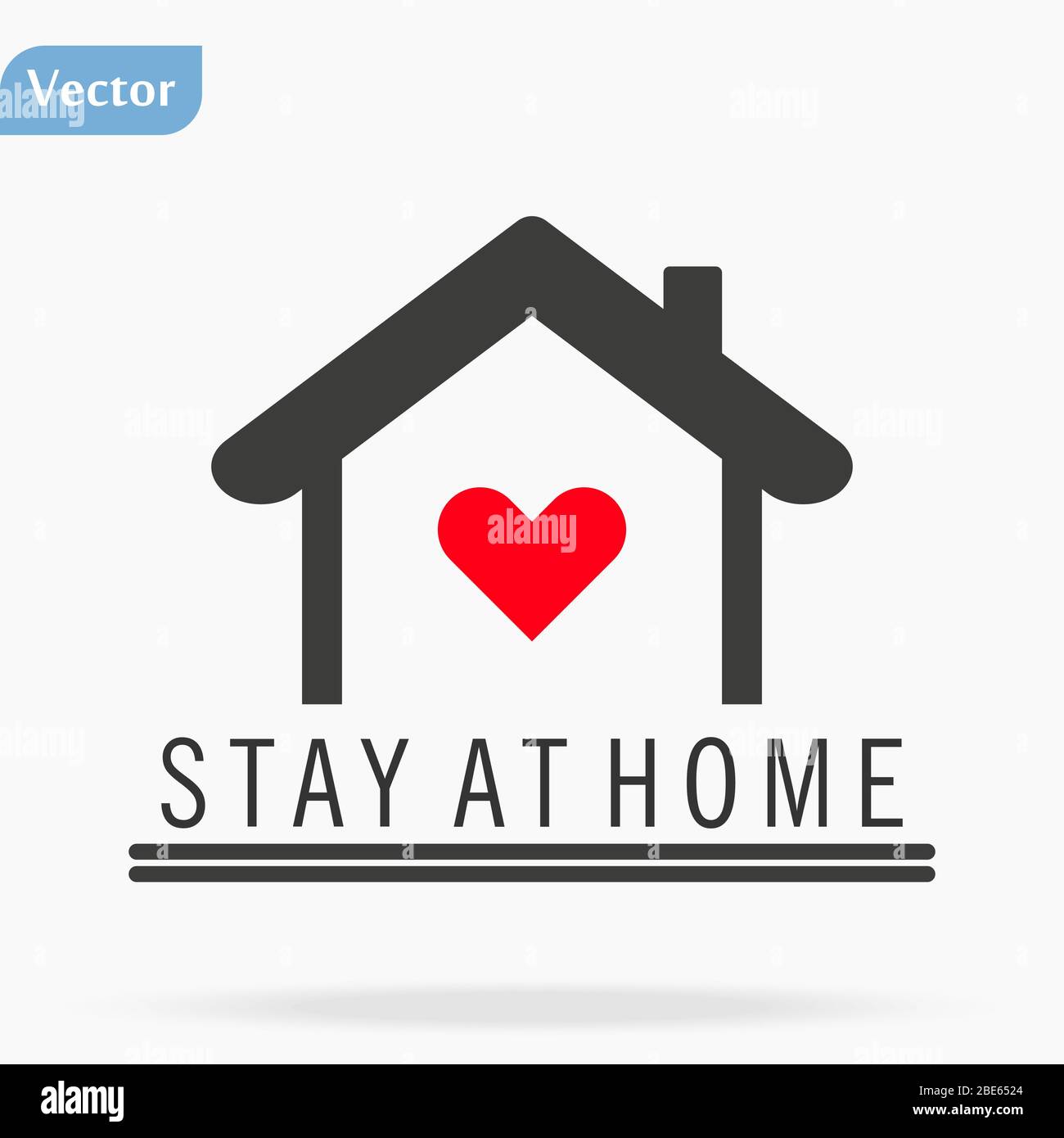 stay home, heart, home sticker symbol vector Stock Vector Image & Art ...