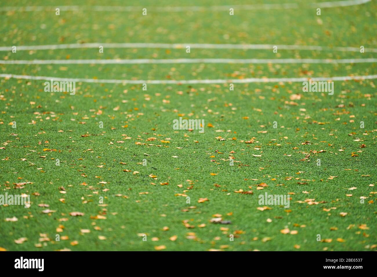 Artificial grass, sports field cover with marking. Artificial turf used ...