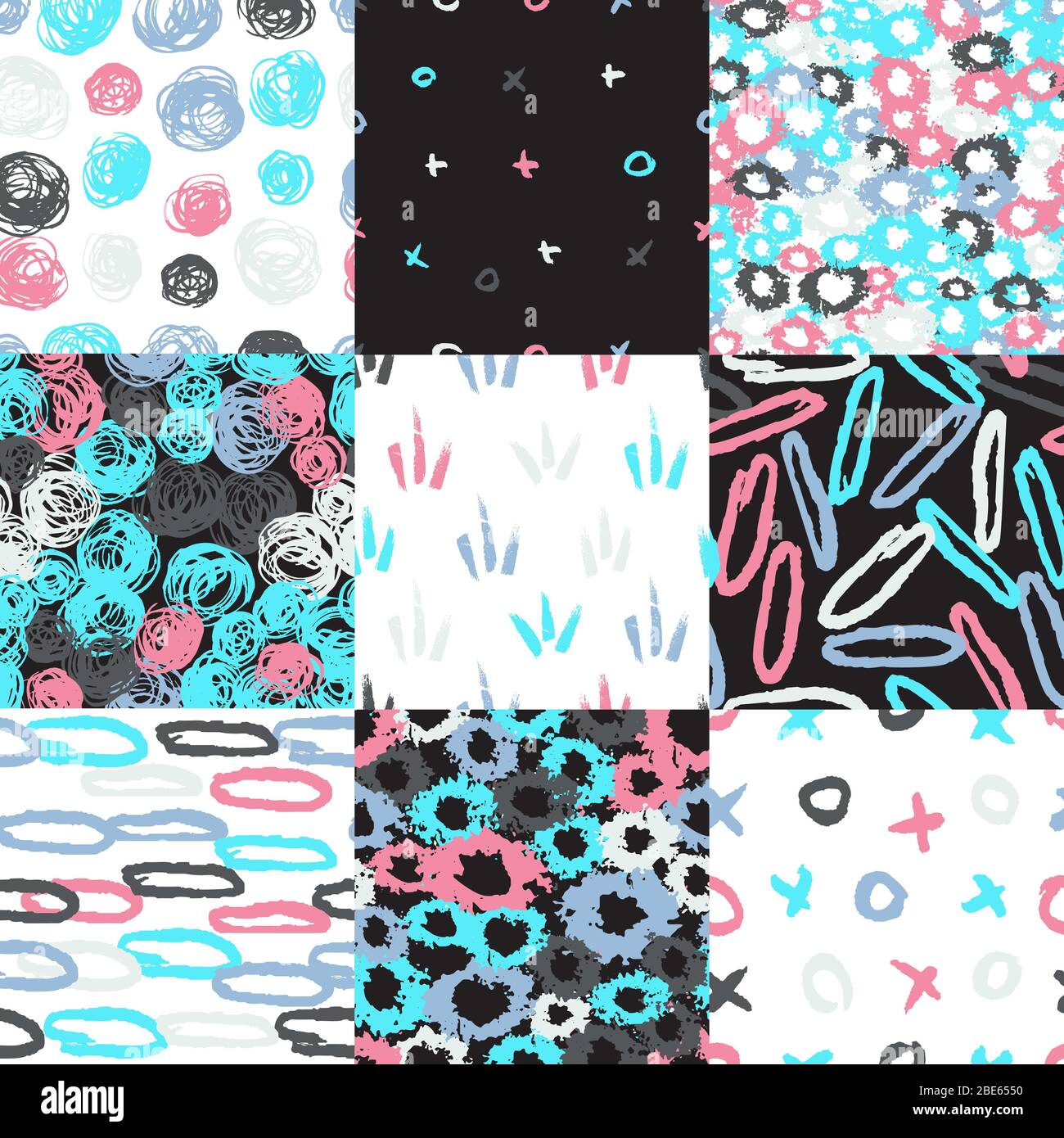 Universal various vector seamless patterns. Endless texture can be used ...