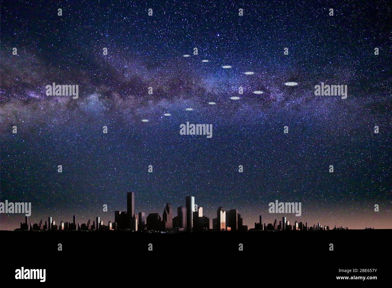 "Phoenix Lights" type UFO sighting Stock Photo - Alamy