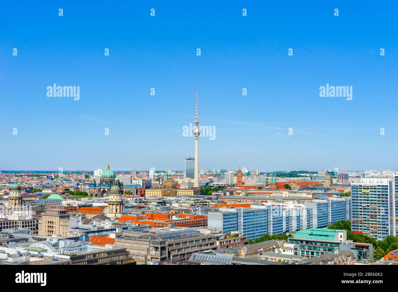 Aerial view of fernsehturm berlin and alexanderplatz hi-res stock photography and images - Alamy