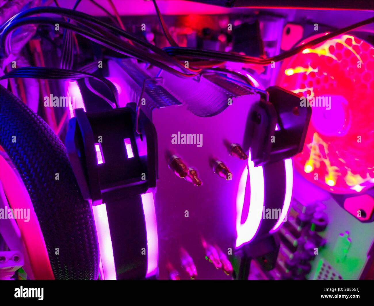 Modern computer air cooling with multi-colored led backlight-fans ...