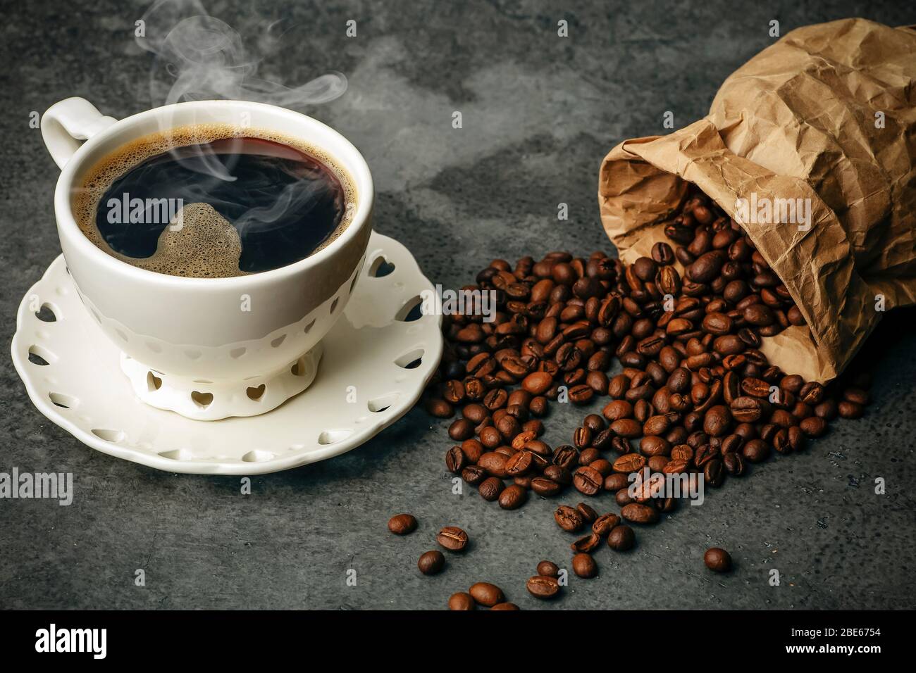Coffee Beans And Cup Background