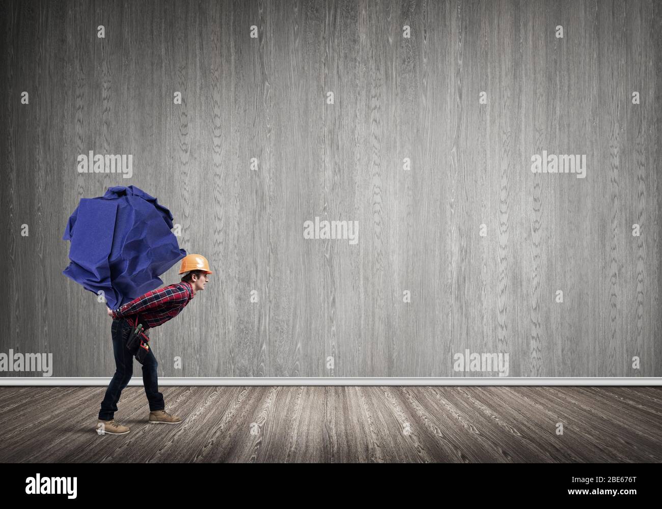 Engineer man carry load Stock Photo - Alamy