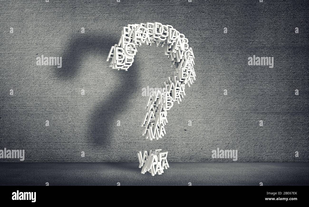 Big question mark, 3D rendering Stock Photo - Alamy