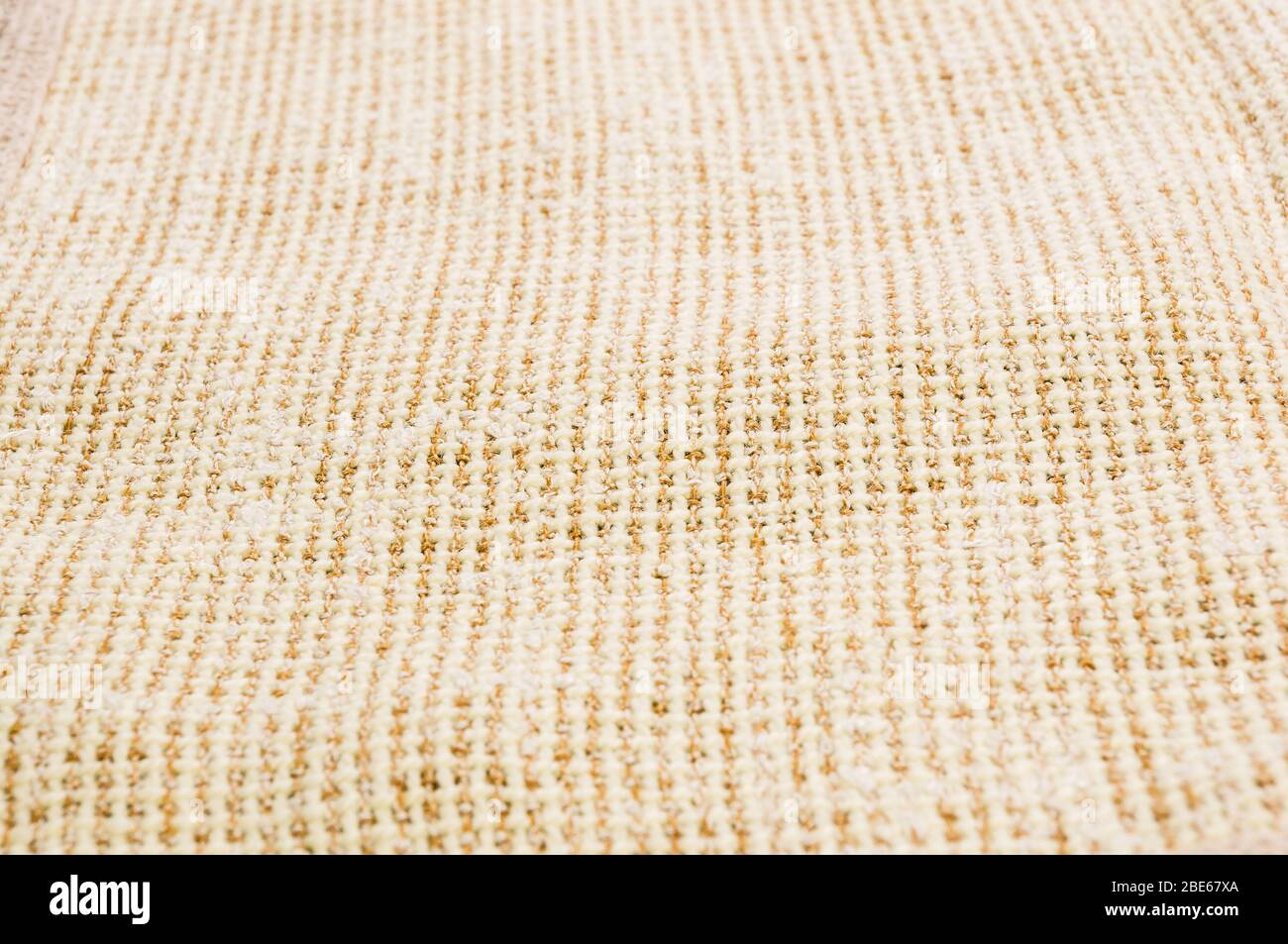 texture of light rustic coarse canvas fabric, close-up, background ...
