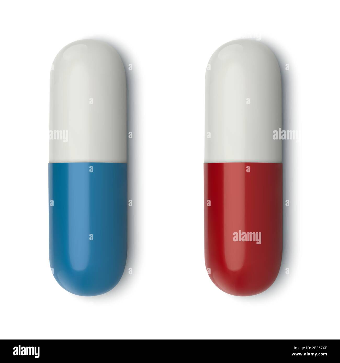 3d realistic white medical pill, top view. Design template of pills ...