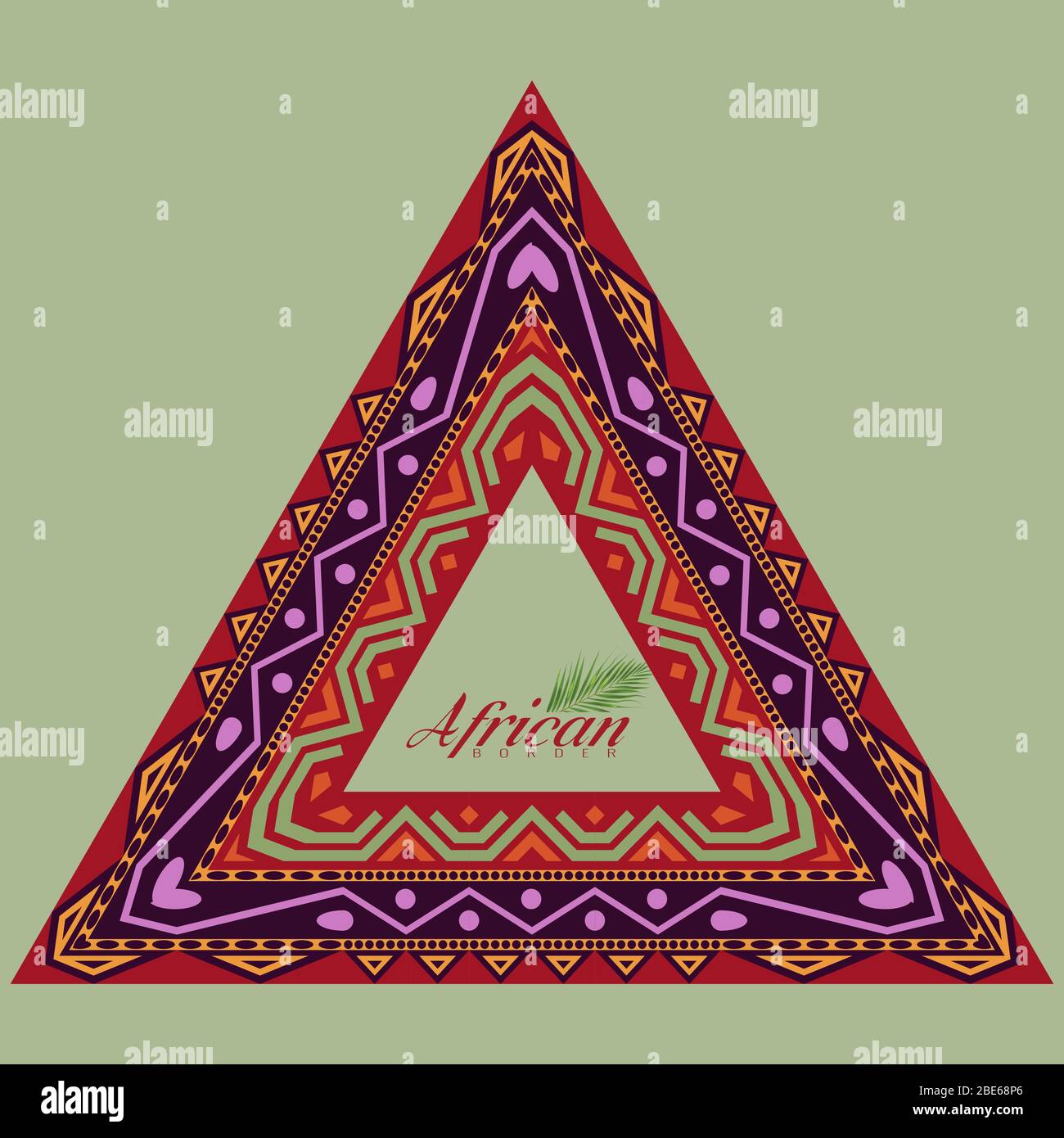 African style triangle frame border with copyspace for your design ...