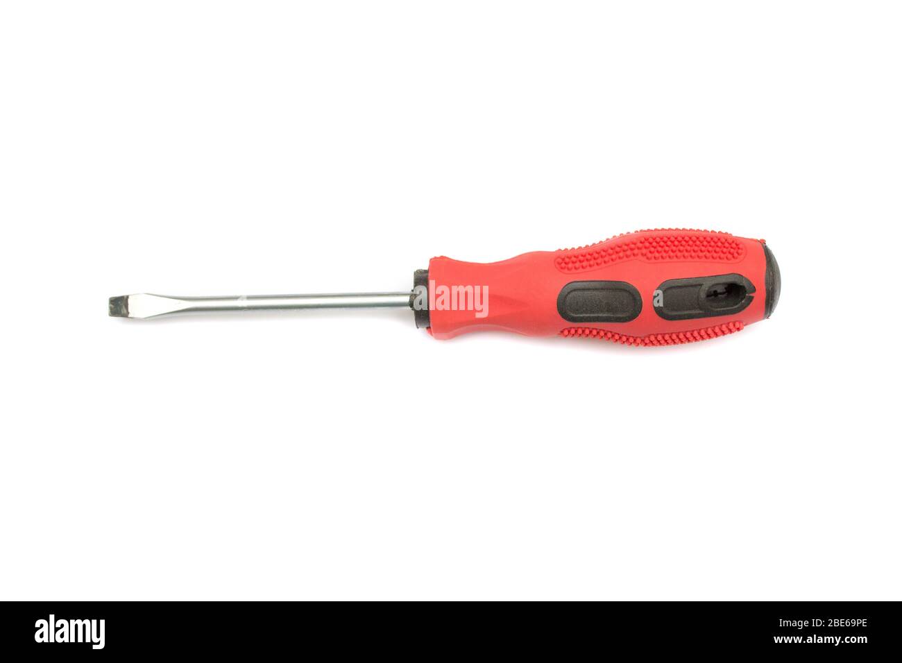 Black and red screwdriver isolated on white background. Screwdriver for ...
