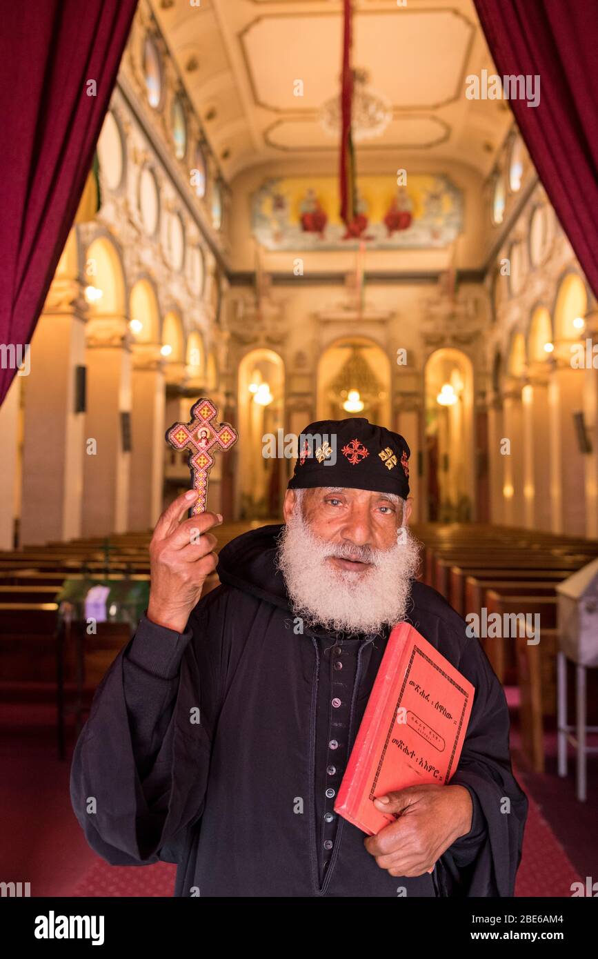 Aba Paulos, age 75, an Ethiopian Orthodox Tewahedo Church monk, Holy ...