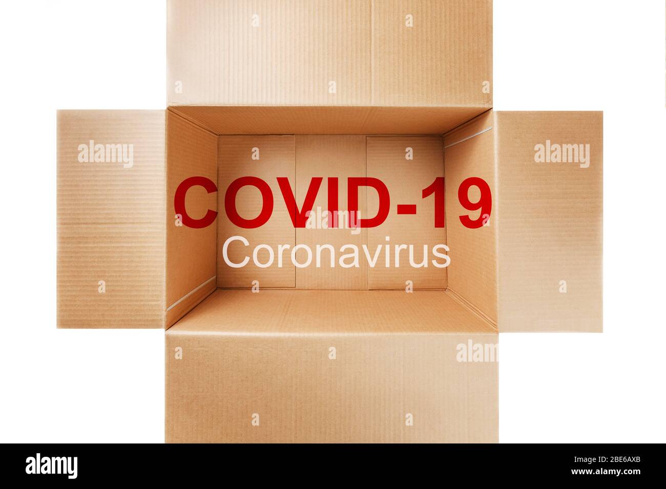 A coronavirus pandemic labeled COVID-19 inside a delivery service ...