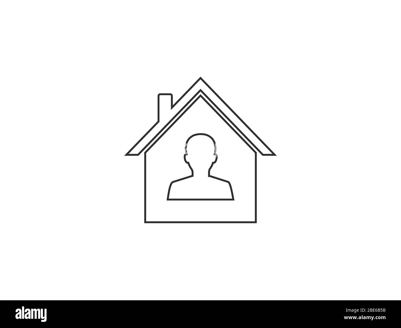 Stay home icon. Vector illustration, flat design Stock Vector Image ...