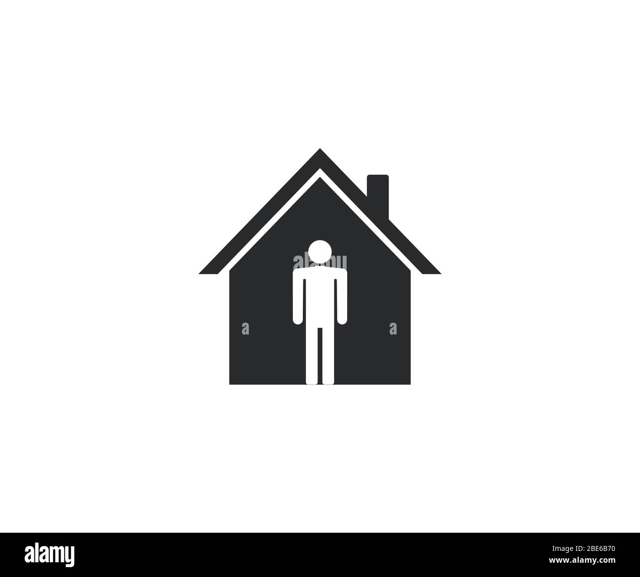 Stay home icon. Vector illustration, flat design Stock Vector Image ...