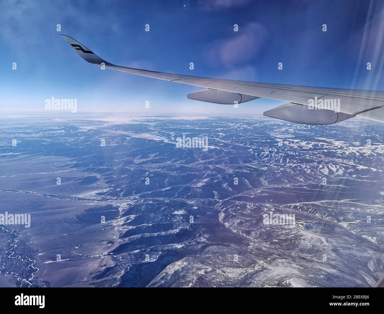 View from an Airplane window onto the mounatins of Iran Stock Photo - Alamy
