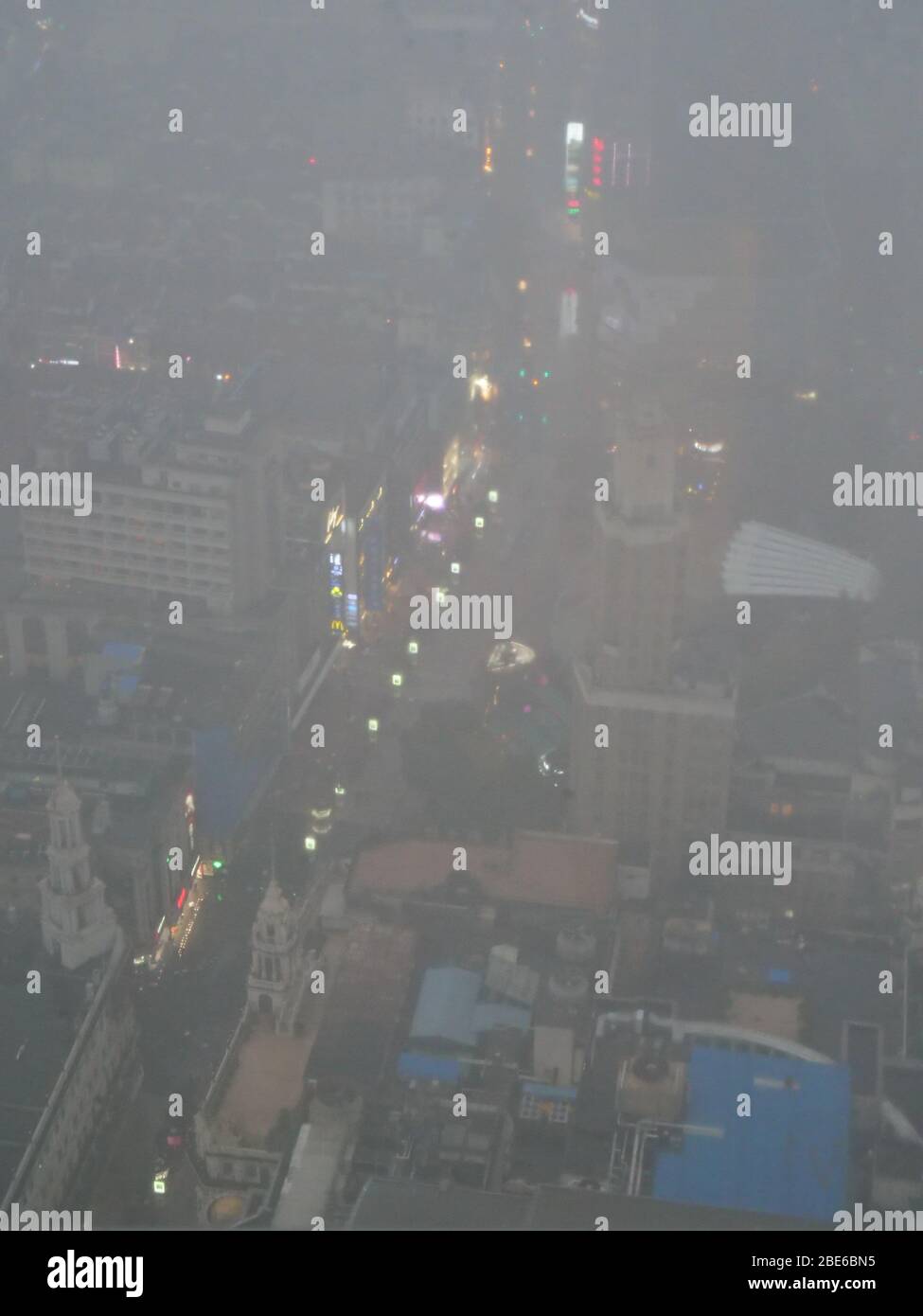 Shanghai skyline during heavy hi-res stock photography and images - Alamy