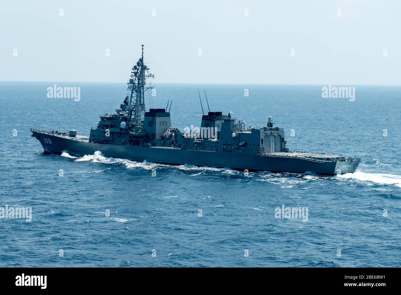 The Japan Maritime Self-Defense Force destroyer JS Akebono, bottom ...