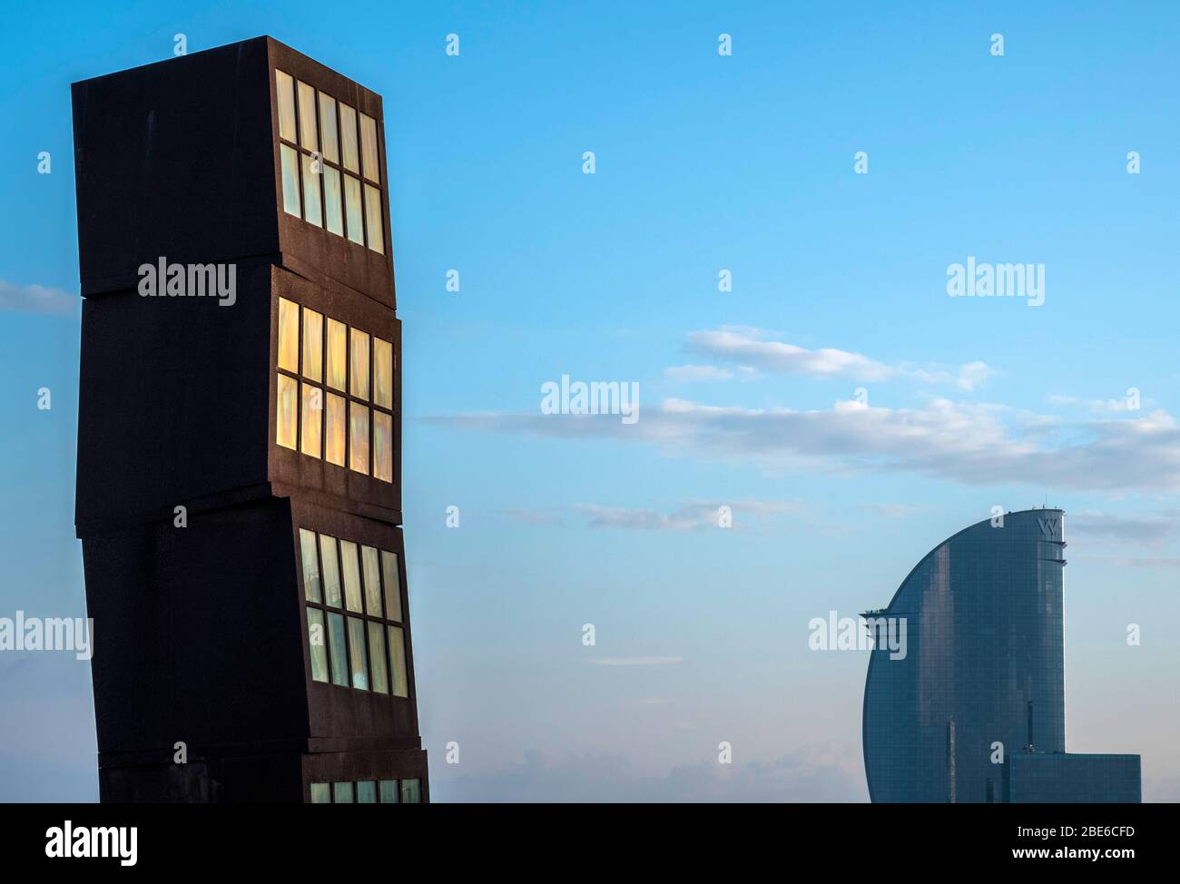 Barceloneta beach tower hi-res stock photography and images - Alamy