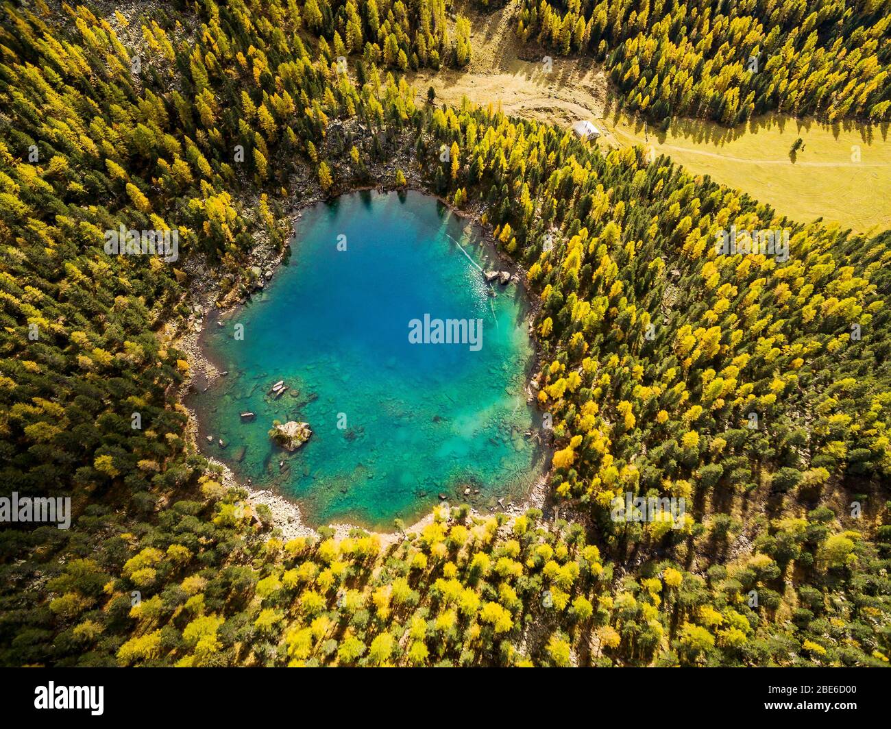 Lake Saoseo - Val di Campo - Switzerland - aerial view Stock Photo - Alamy