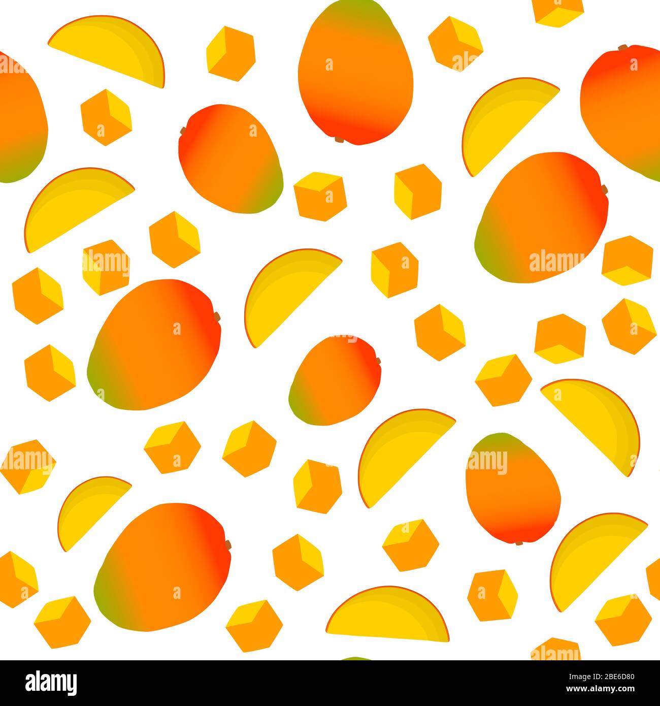 Illustration on theme big colored seamless mango, bright fruit pattern ...
