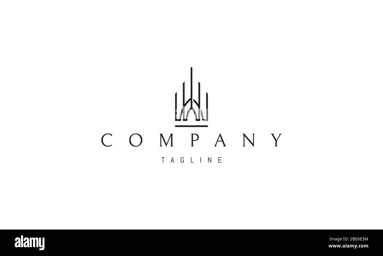 Vector logo on which an abstract image of a tall building Stock Vector ...