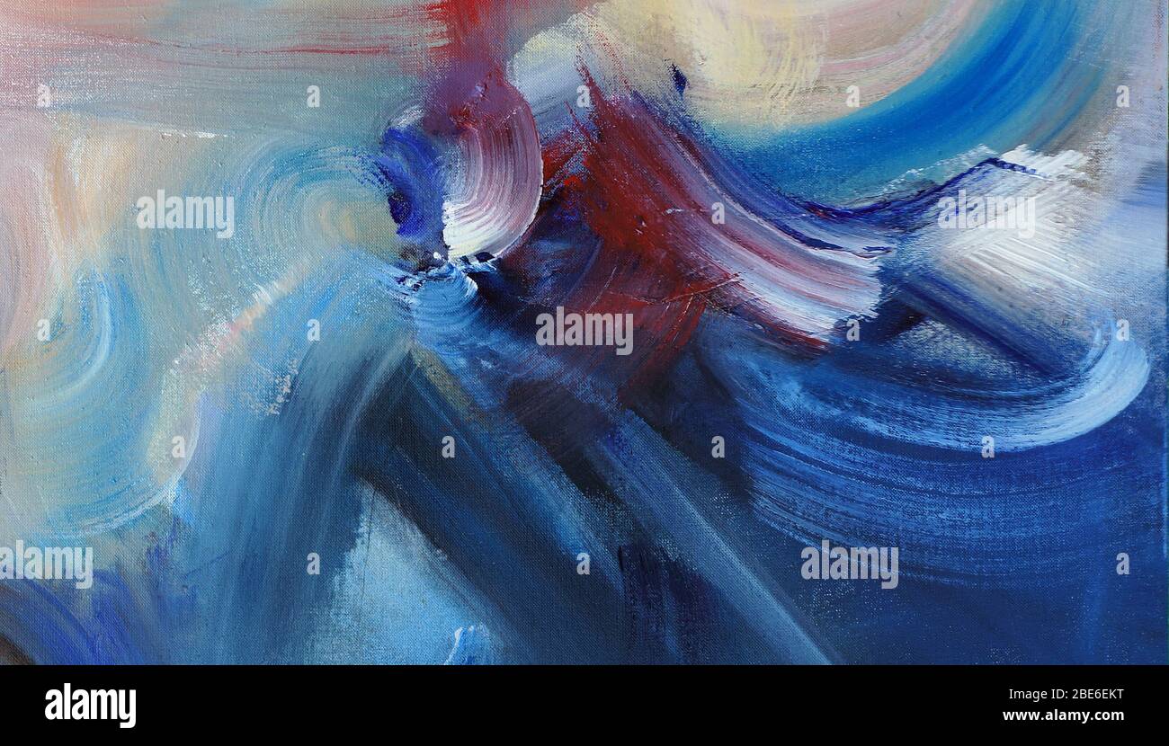 Abstract cloud formations created in oils, minimal primary pallet ...