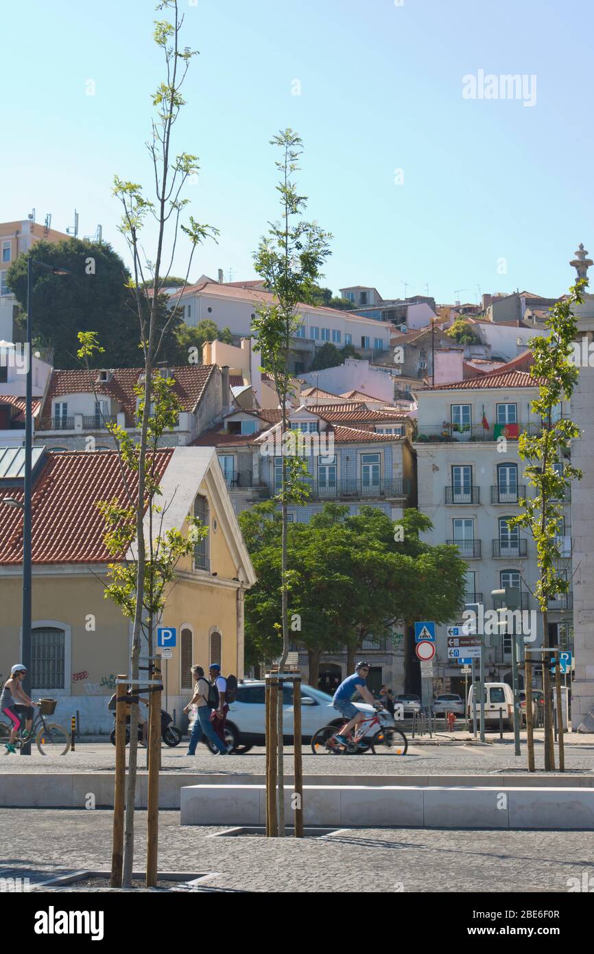 Santa Maria Maior district in the historic center of Lisbon, Portugal ...