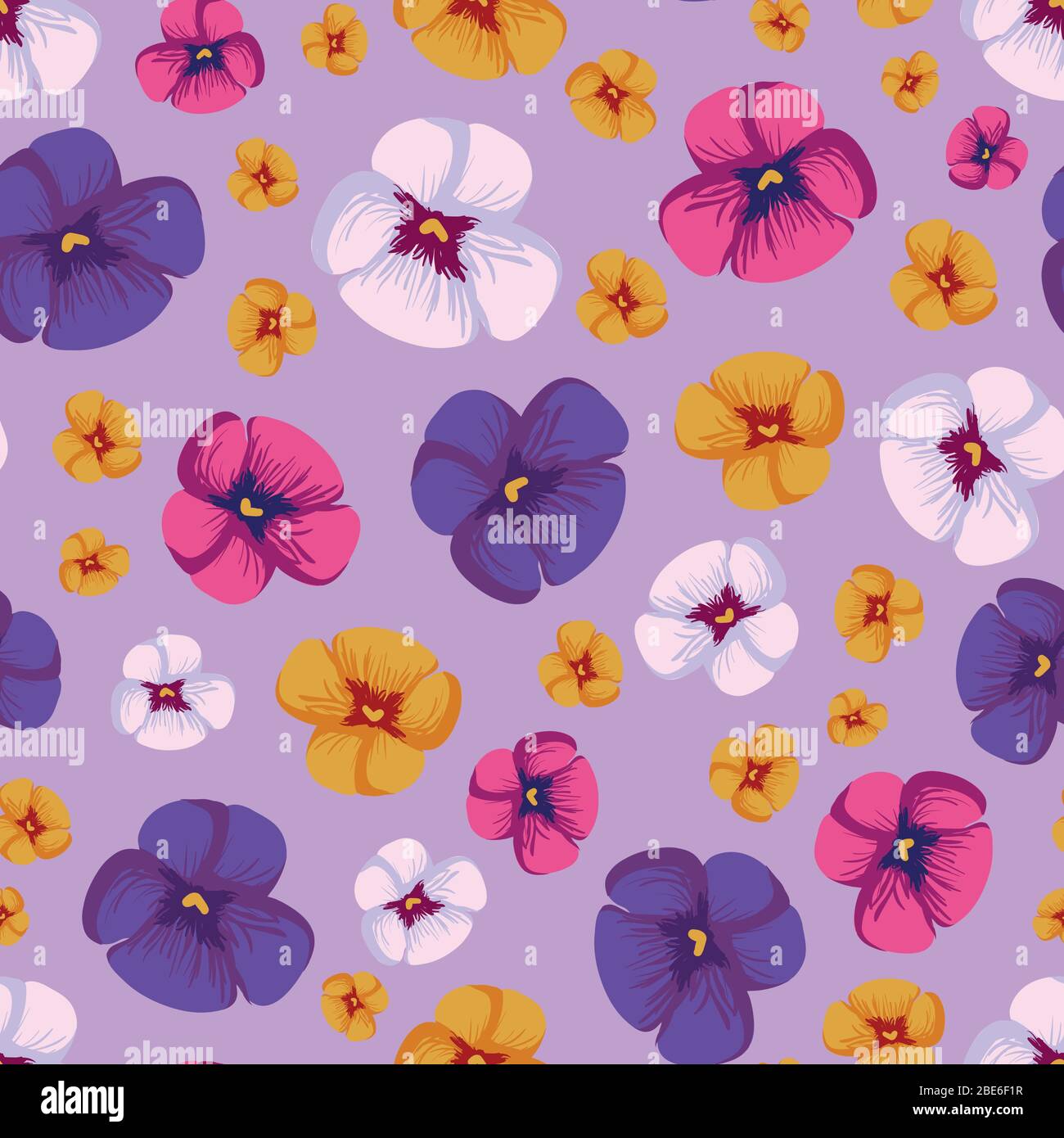 colorful pansies vector seamless vector pattern Stock Vector Image ...