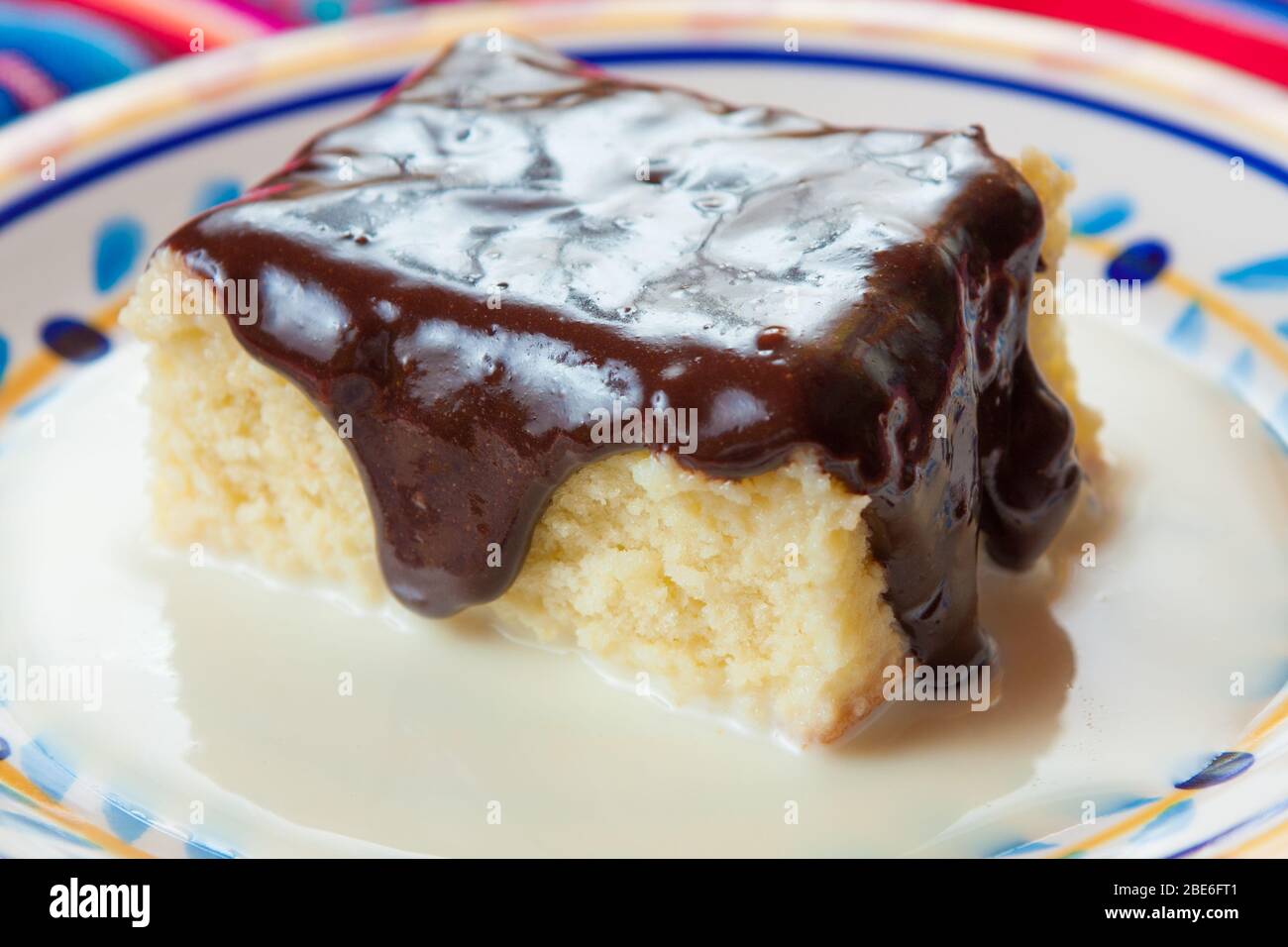 Slice of Corn Cake with Syrup Chocolate Stock Photo - Alamy