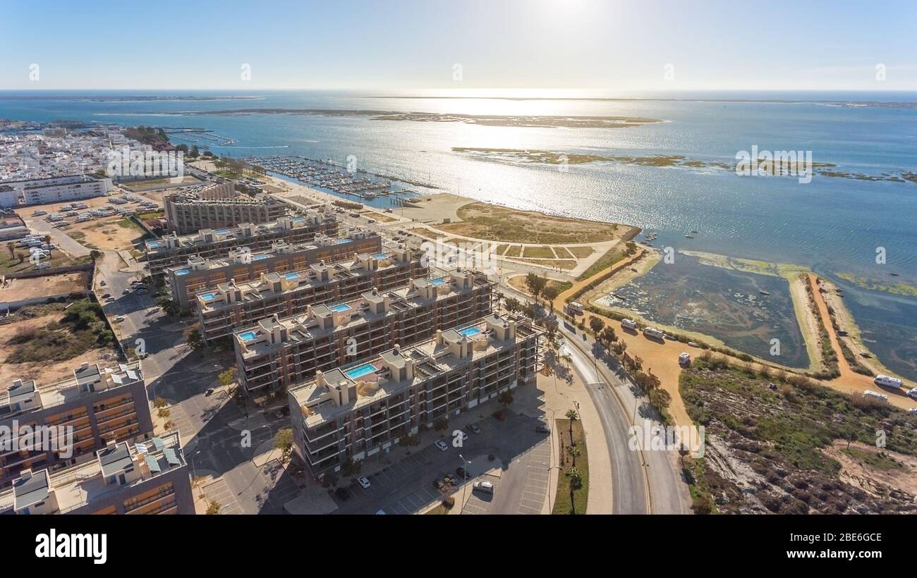Aerial view of Olhao, Algarve, Portugal. Ria Formosa Stock Photo - Alamy
