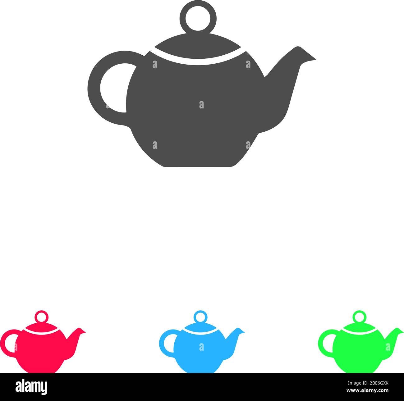 Kettle for tea icon flat. Color pictogram on white background. Vector ...