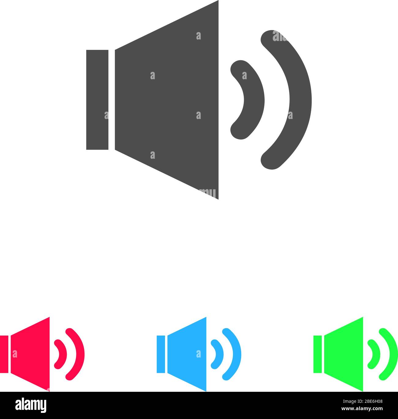 Sound icon flat. Color pictogram on white background. Vector ...