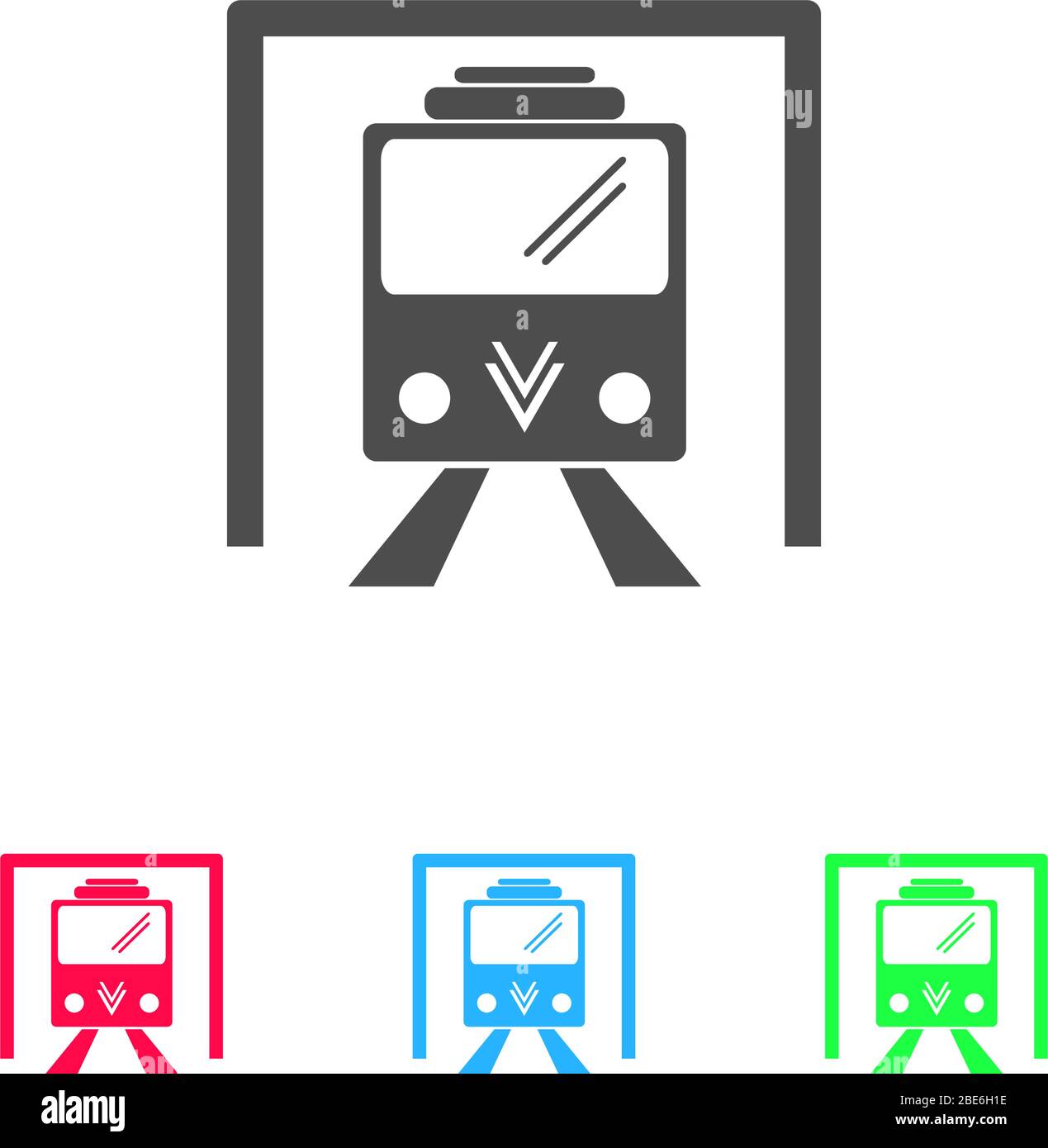 Metro icon flat. Color pictogram on white background. Vector ...