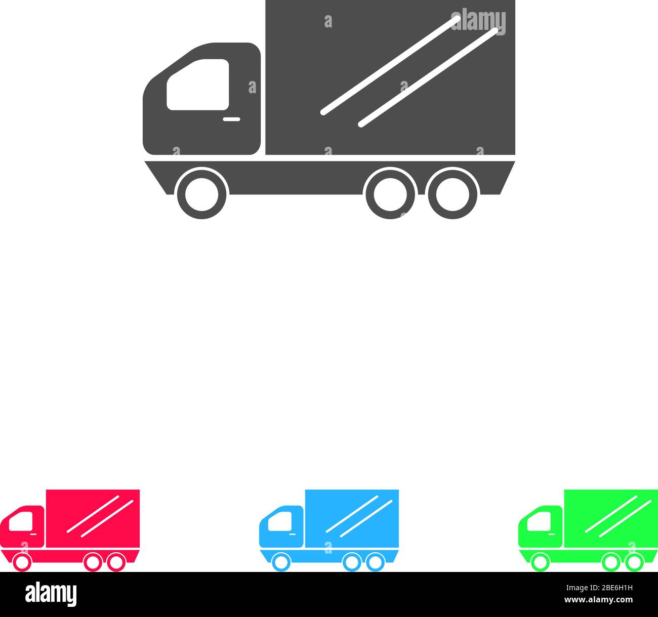 truck icon flat. Color pictogram on white background. Vector ...