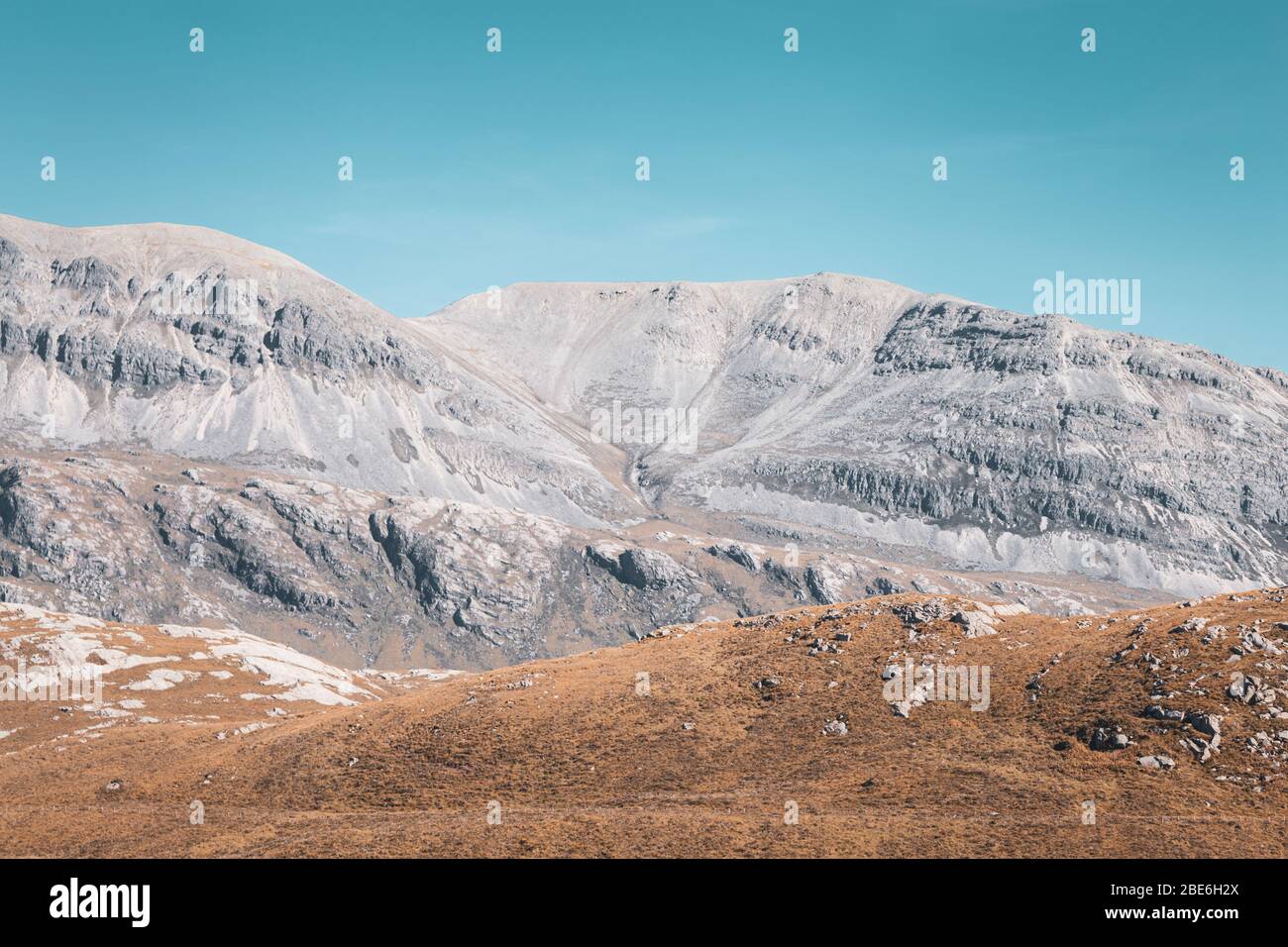 Ben Stack ridge at bright autumnal day in the North West Highlands of ...