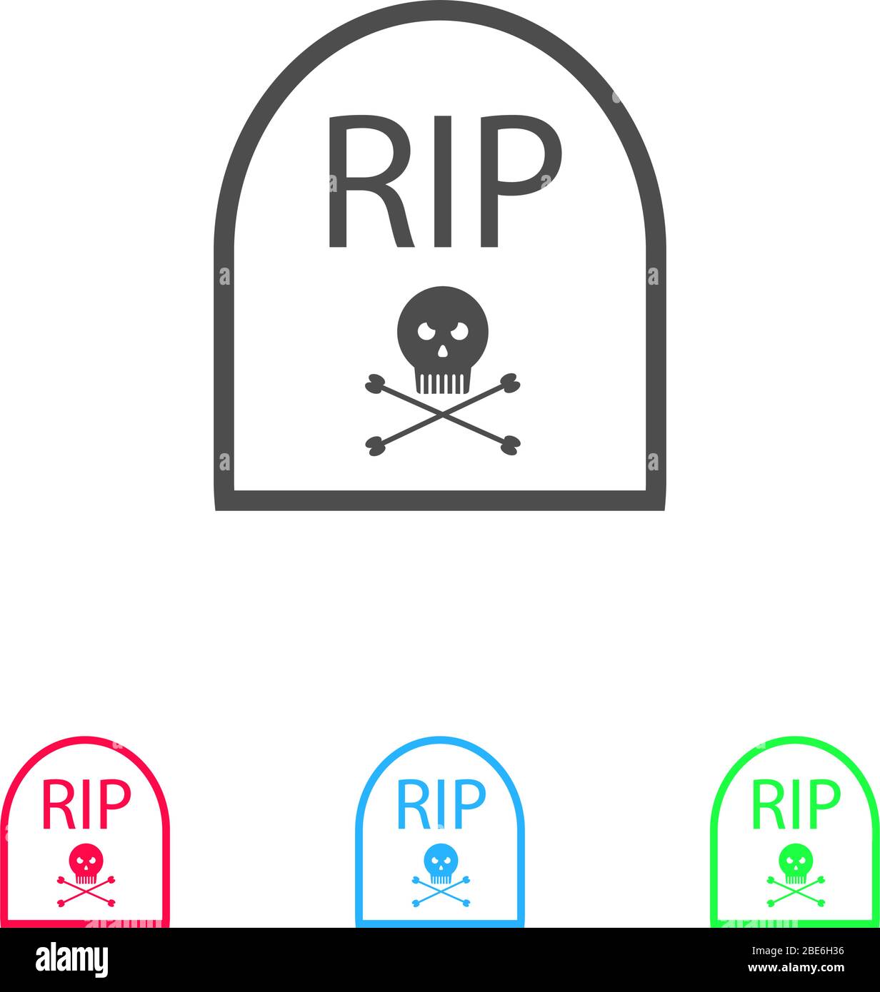 Grave icon flat. Color pictogram on white background. Vector ...