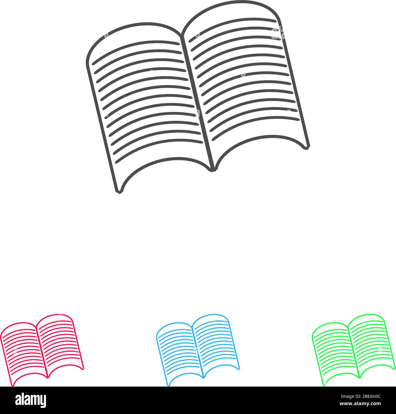 Open book icon flat. Color pictogram on white background. Vector ...