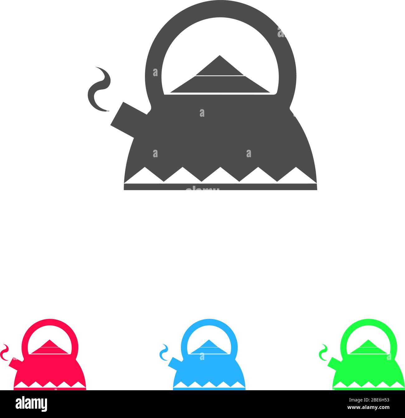 kettle for tea icon flat. Color pictogram on white background. Vector ...