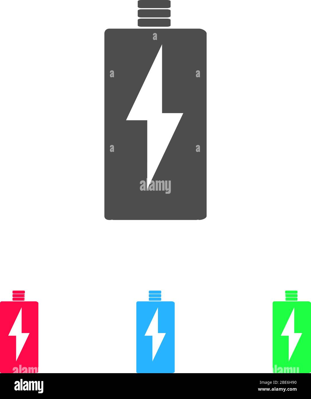 Battery Charging icon flat. Color pictogram on white background. Vector ...