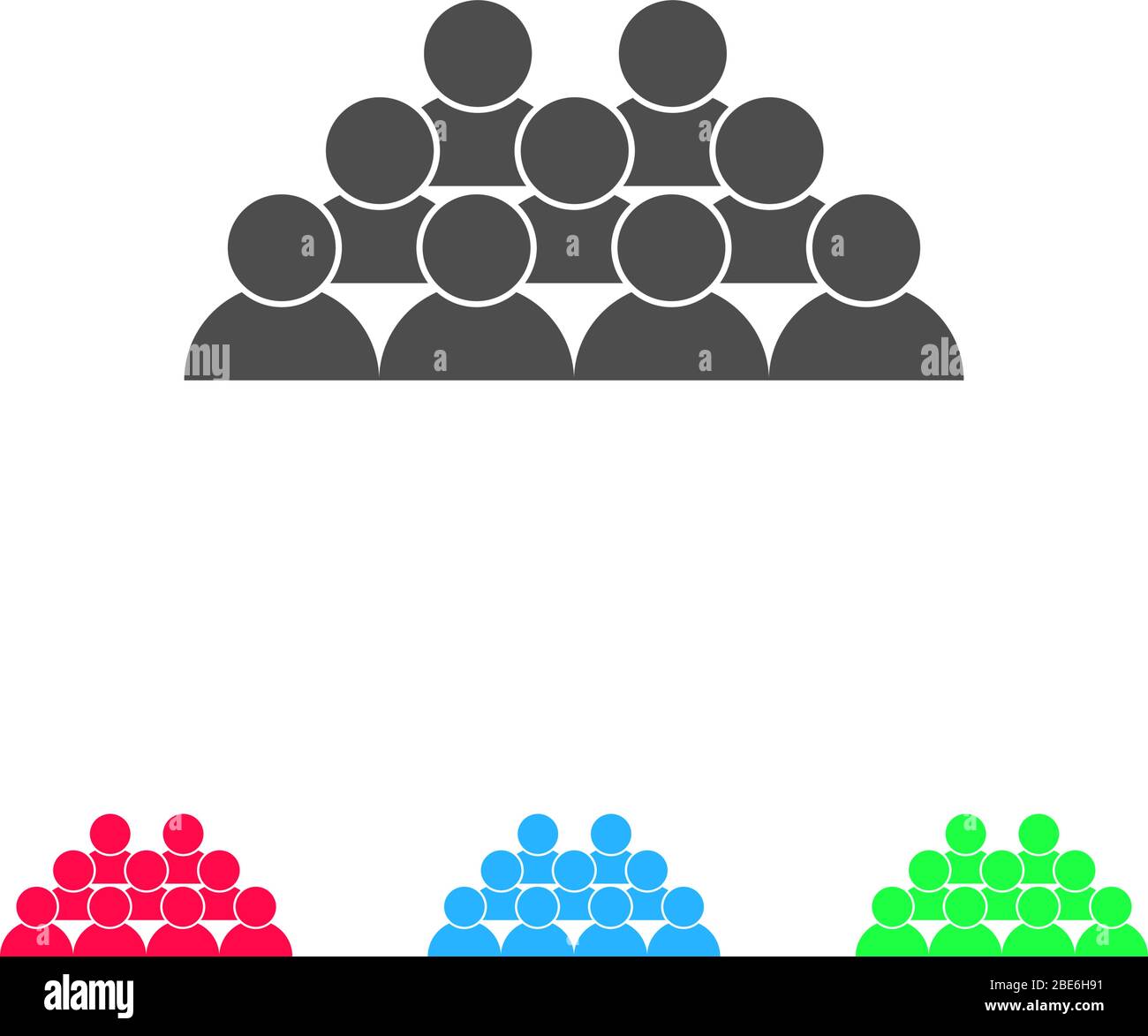 Crowd of people icon flat. Color pictogram on white background. Vector ...